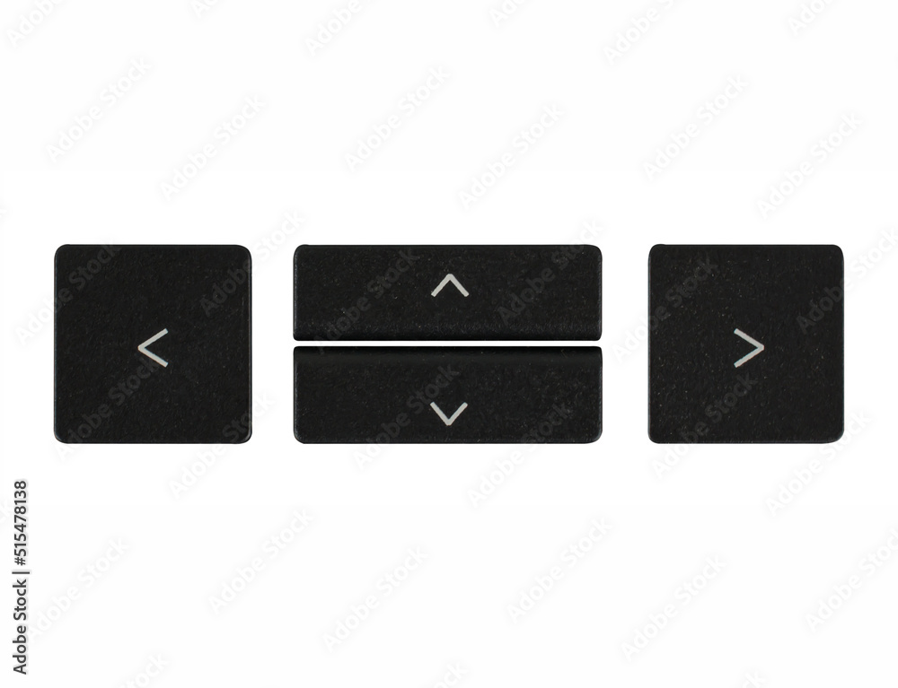 function keys from a computer keyboard, up down right and left, on a ...