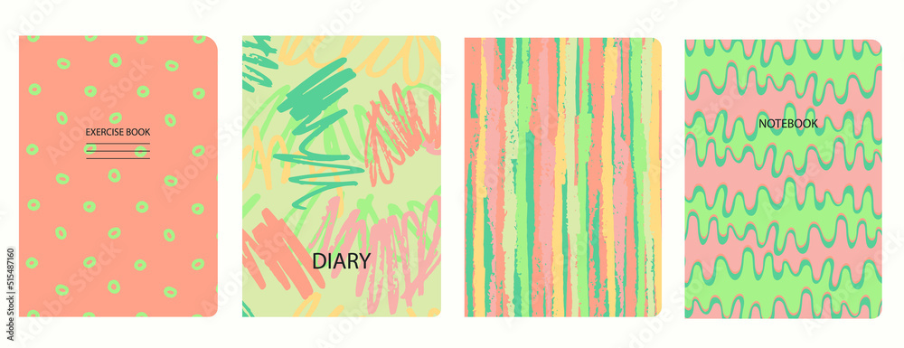 Cover page templates in Abstract psychedelic Y2K bug style with circles ...