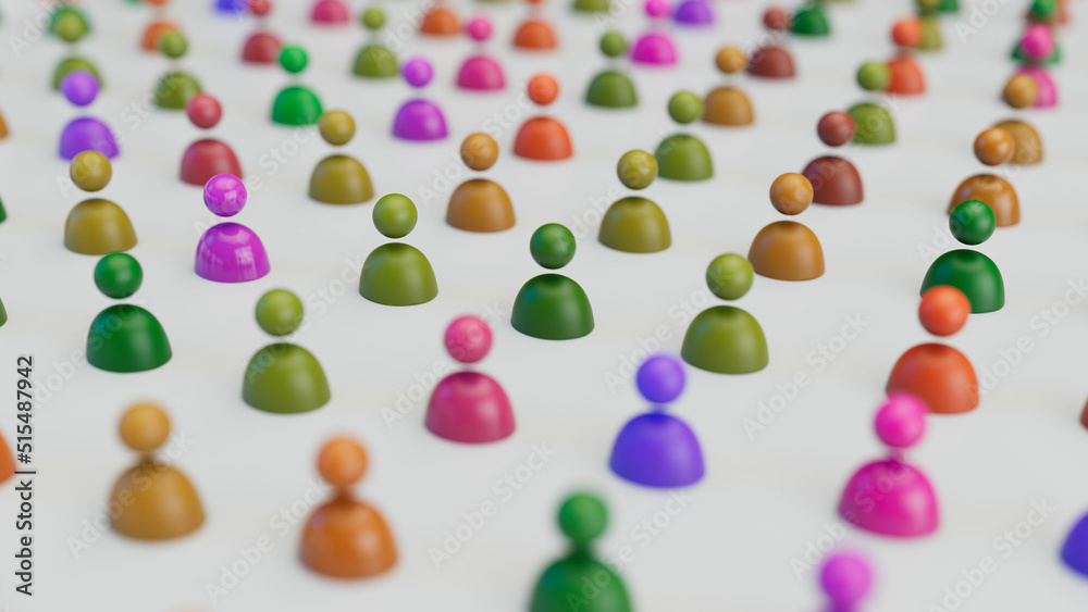 3D Illustration Render of multiple colored group people avatar Icon ...