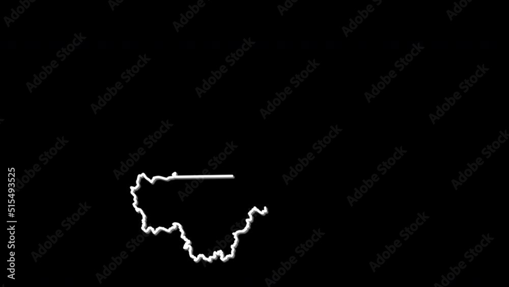 Mali map, country territory outline self drawing animation. Line art ...