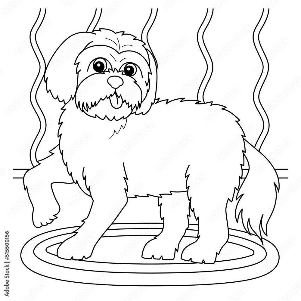 Maltese Dog Coloring Page for Kids Stock Vector | Adobe Stock