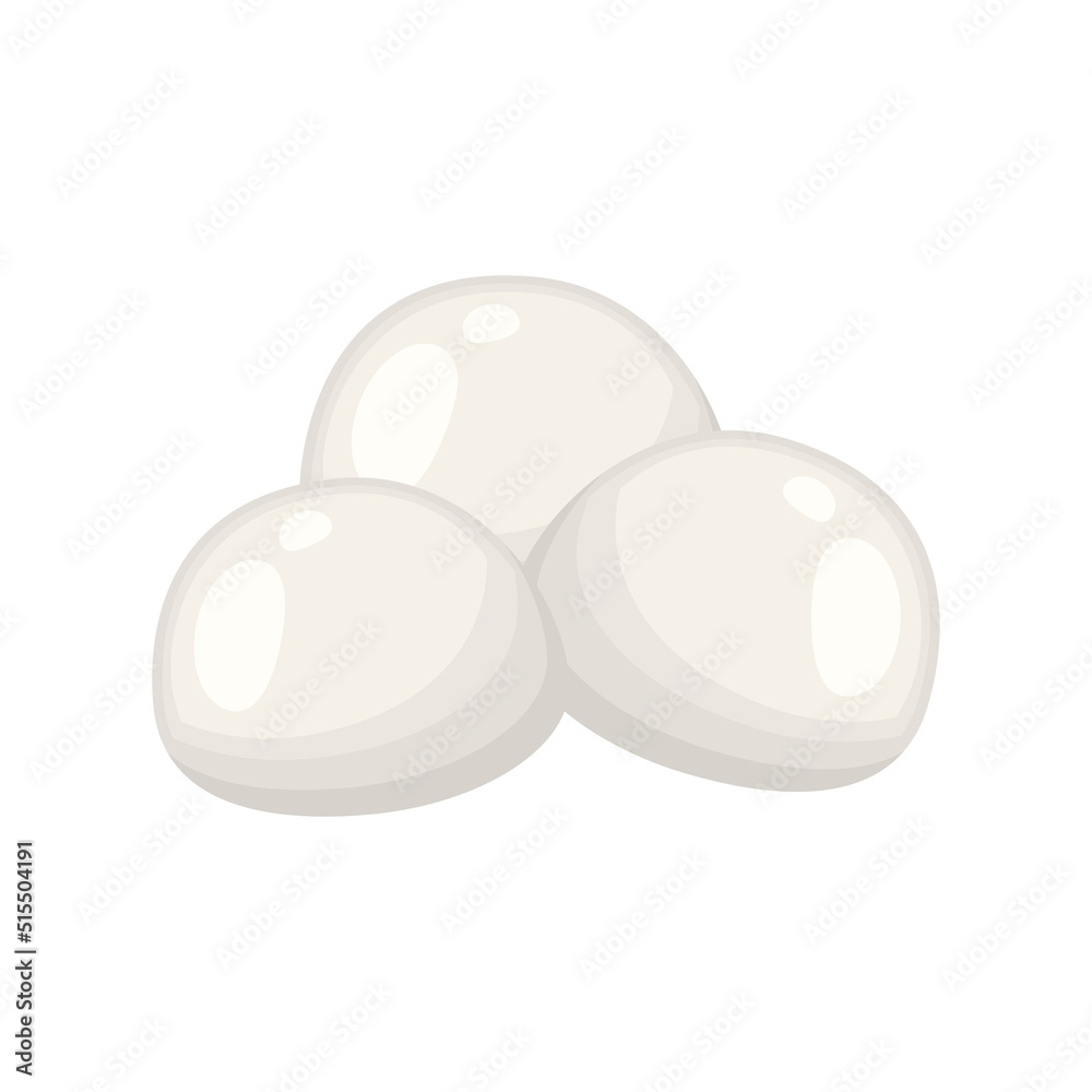 Mozzarella cheese small balls, vector illustration isolated on white ...