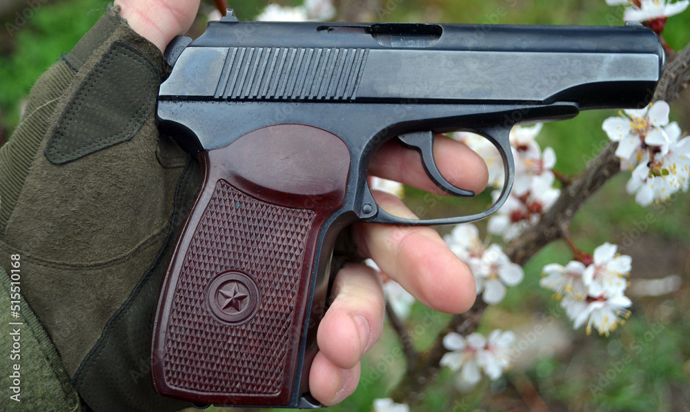 The Makarov pistol (air gun). A classic pistol in Kiev,Ukraine. April ...