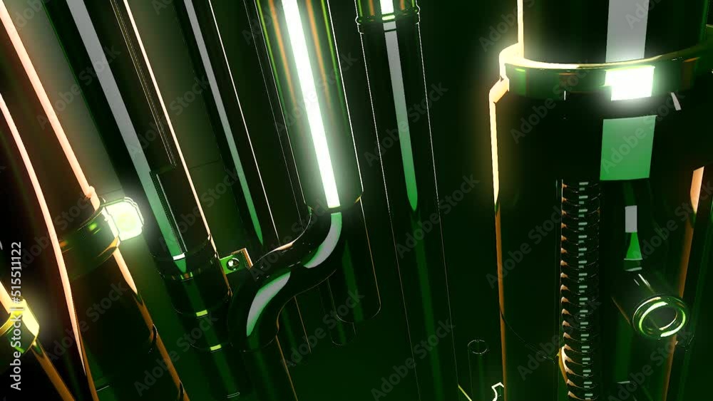 Dark background with illuminated elements. Motion.Animation with a ...