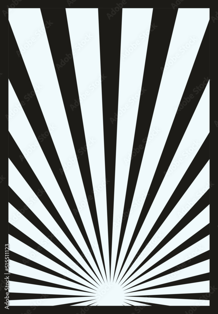 Vintage Black and White Sunburst Stripes Poster Template With Rays ...