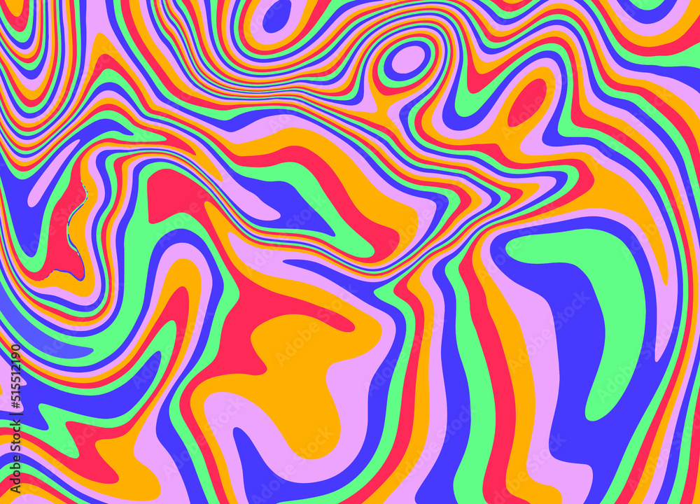 Trippy glitch background in style of psychedelic 60s and 70s parties ...