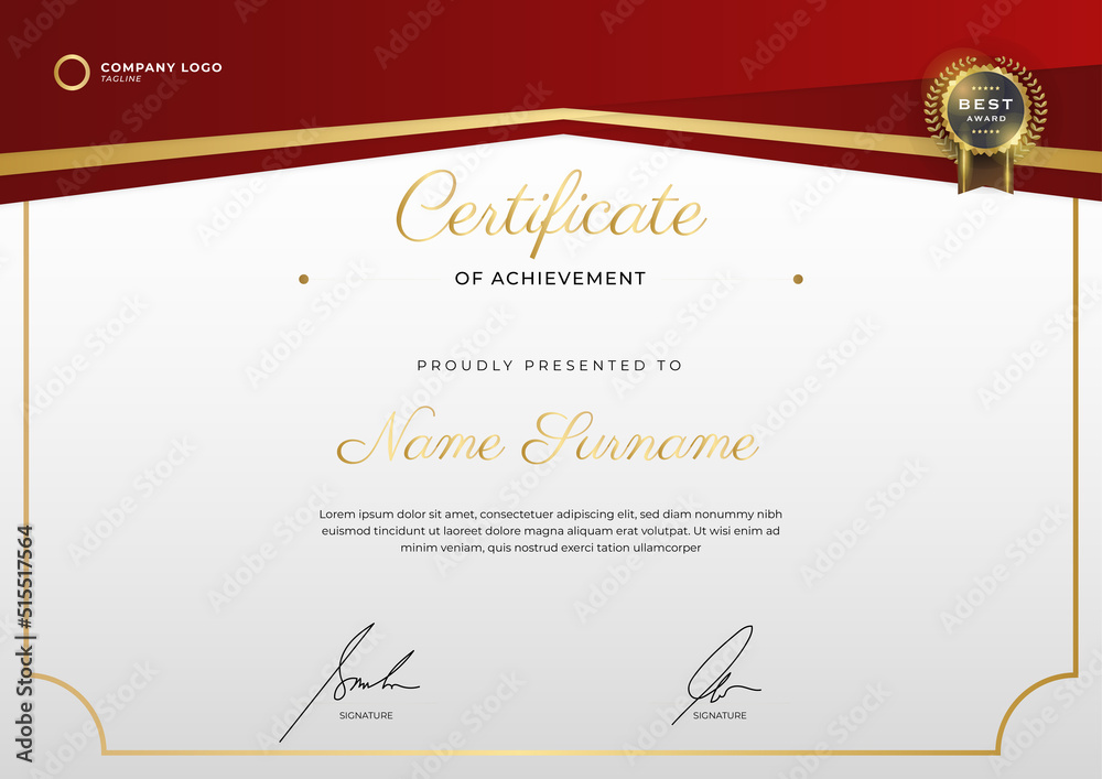 Modern elegant certificate frame design template Stock Vector | Adobe Stock