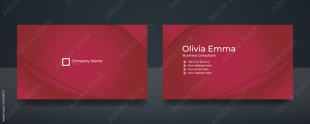 Solid business card design. Luxury and elegant with dark golden light ...