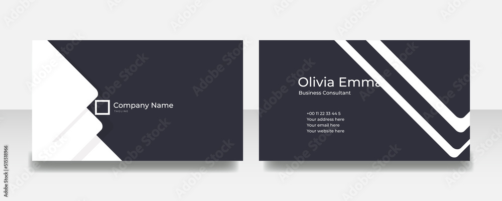 simple business card design. Luxury and elegant with dark golden light ...