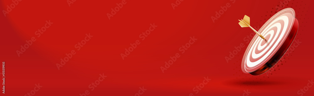 Target banner with red copy space Stock Vector | Adobe Stock