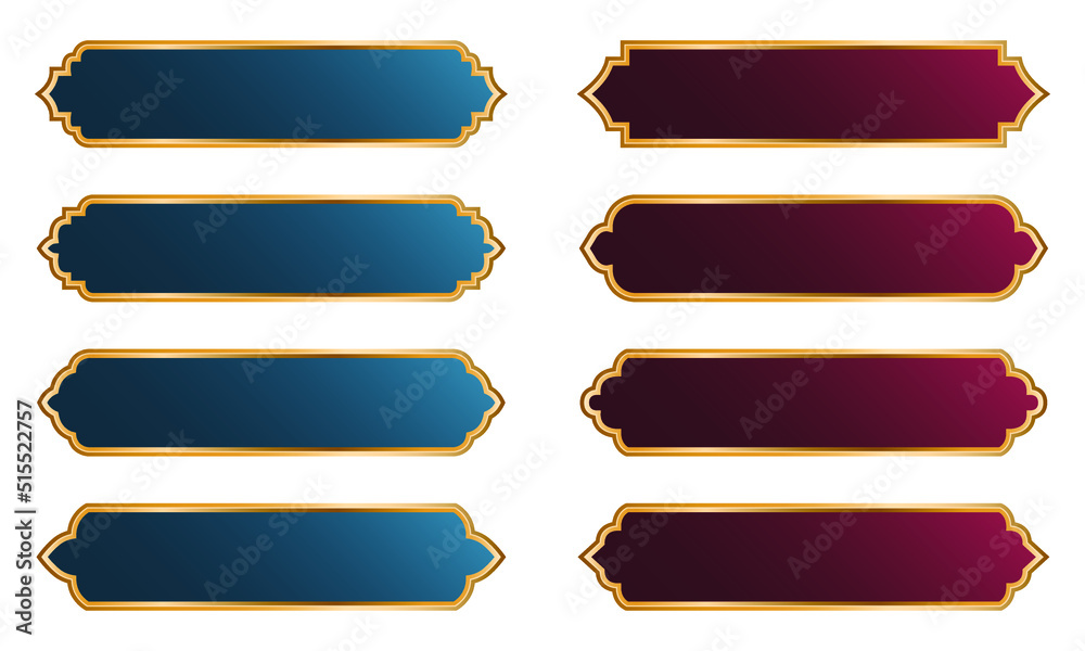 Plakat Luxury golden arabic islamic text box title frame border banner ...