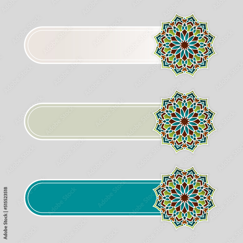 luxury arabic islamic banner text box title frame border set with ...