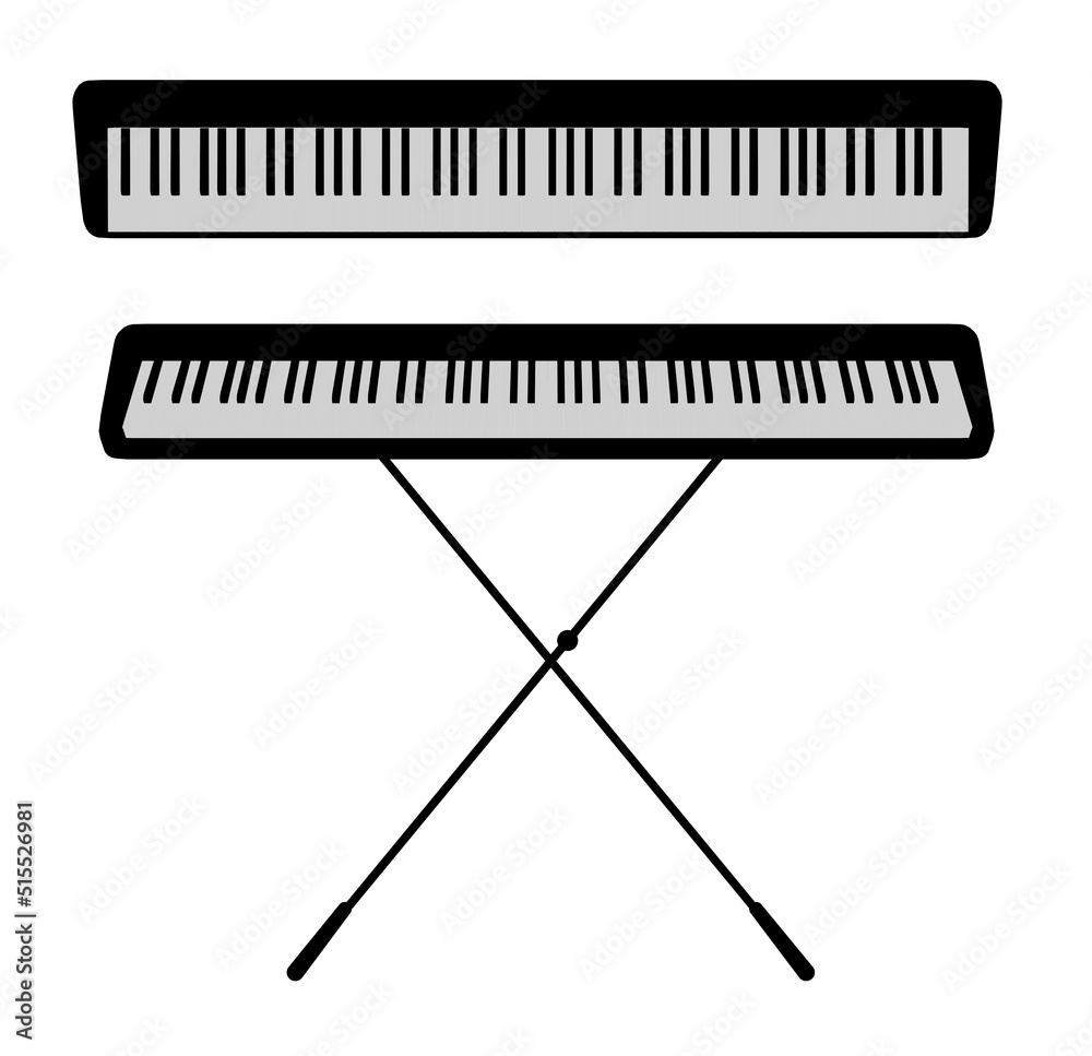 Piano icon. Keyboard icon. Music instrument silhouette. Creative ...