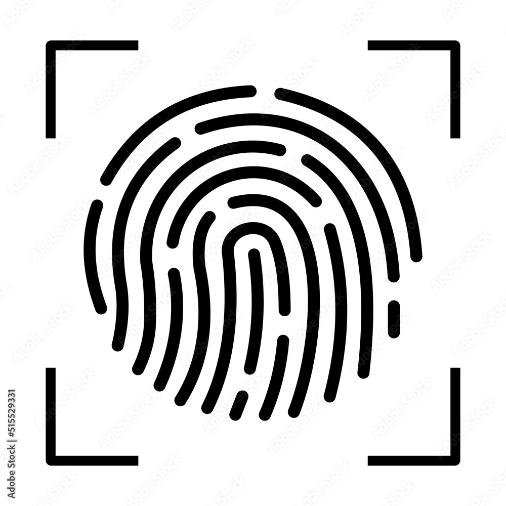 fingerprint scanner symbol vector illustration Stock Vector | Adobe Stock