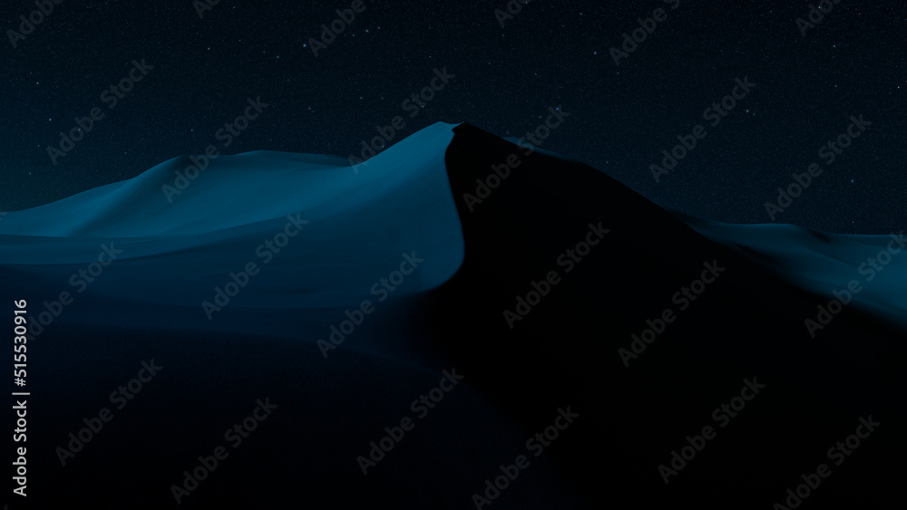 Undulating Sand Dunes form a Scenic Desert Landscape. Night Background ...