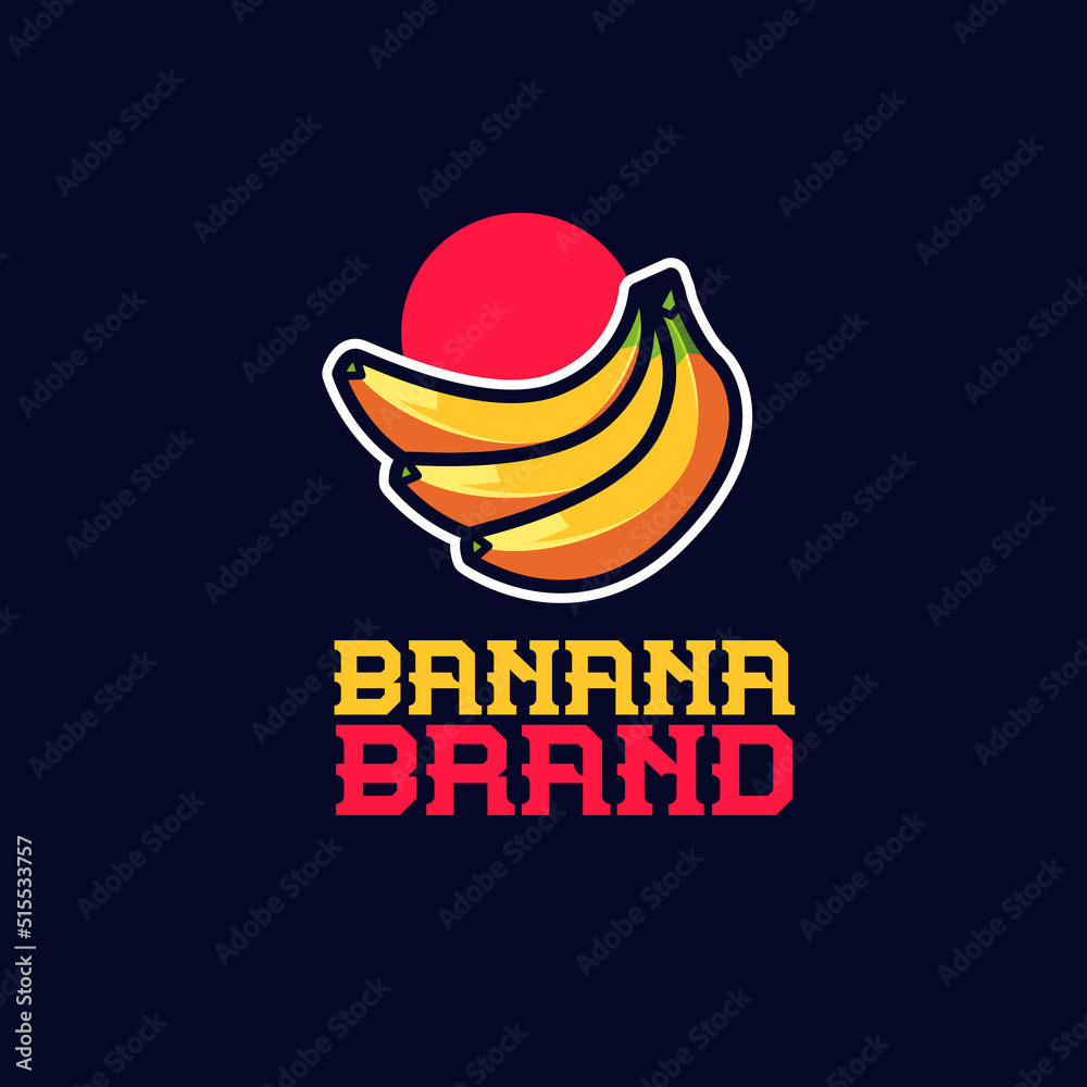 Banana Mascot Logo template Stock Vector | Adobe Stock