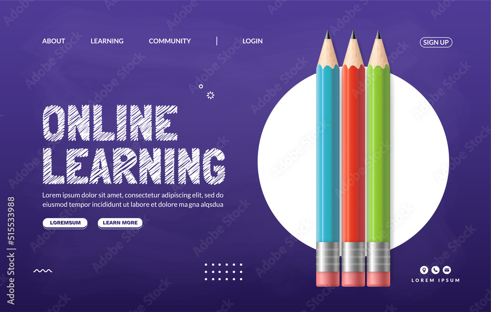 Online courses, learing and tutorials Web banner template. Welcome back ...