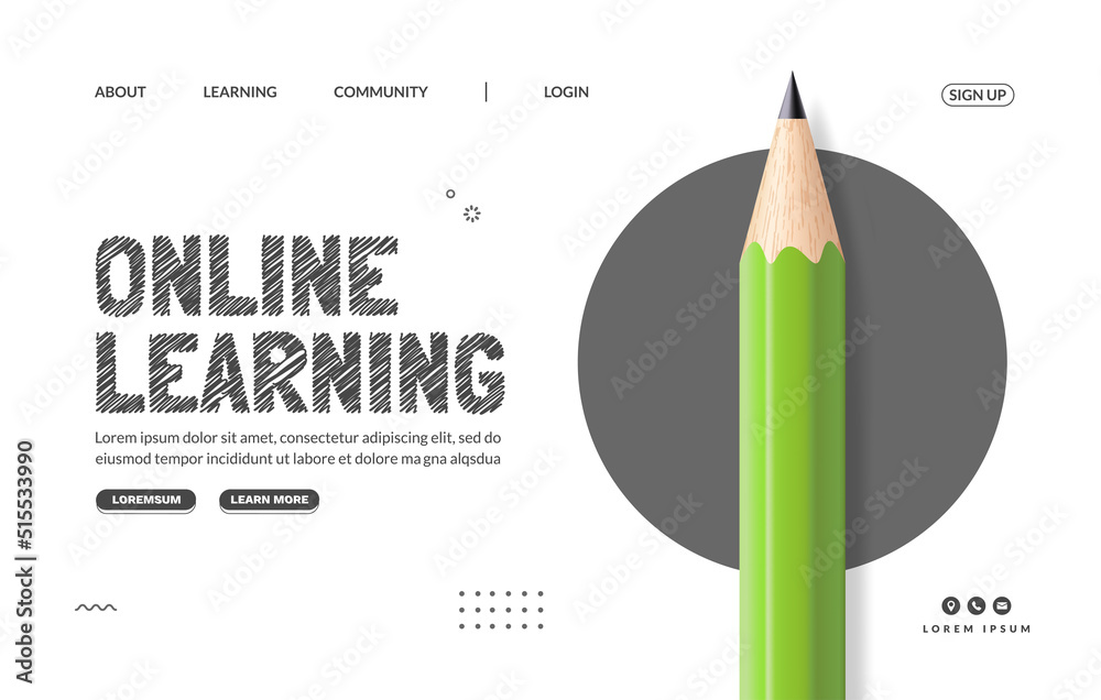 Online courses, learing and tutorials Web banner template. Welcome back ...