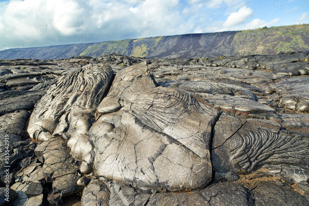 Closeup of Muana Loa, the worlds biggest active volcano, Hawaii. Zoom ...