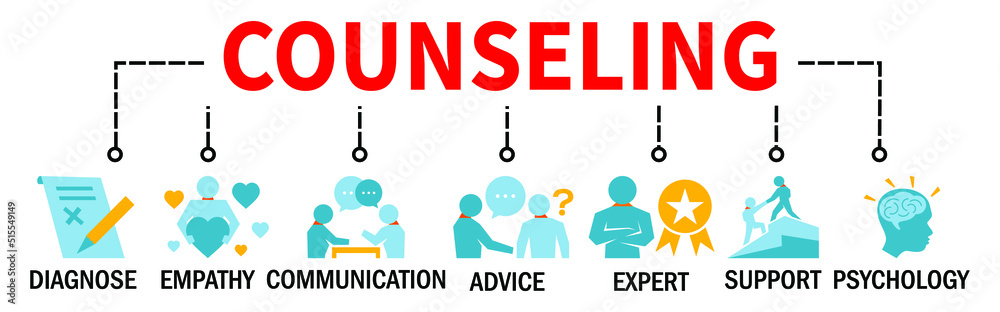 Counseling Banner Vector Illustration Concept with Empathy ...