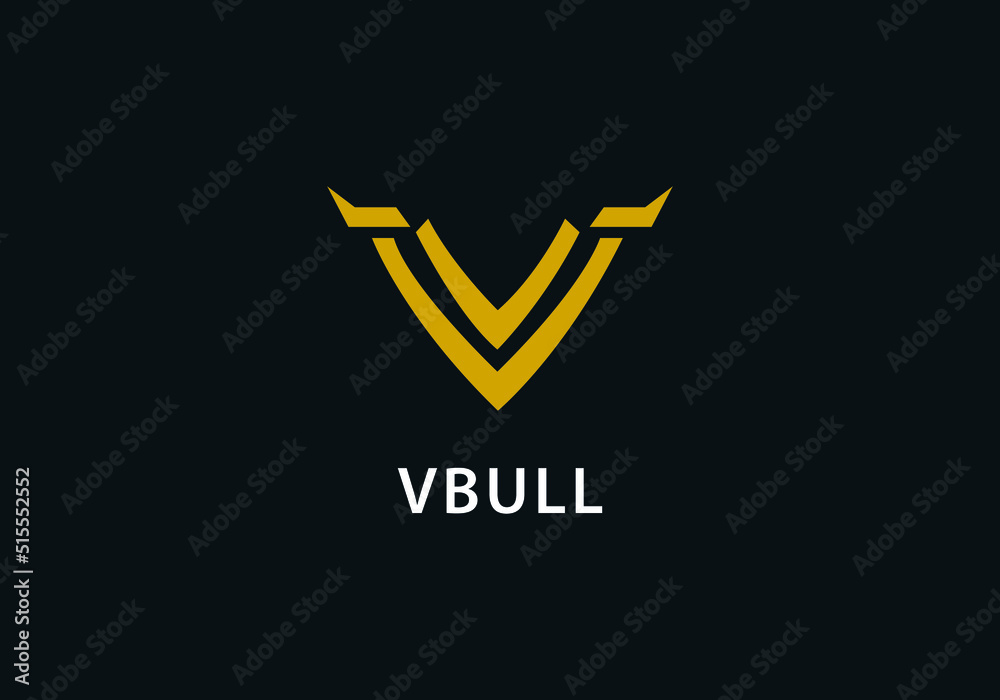 Vetor de V Letter bull Monogram Logo Design Vector Image do Stock ...
