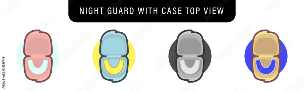Top View Minimalist Icon Illustration of Dental Night Guard Mouth Guard ...