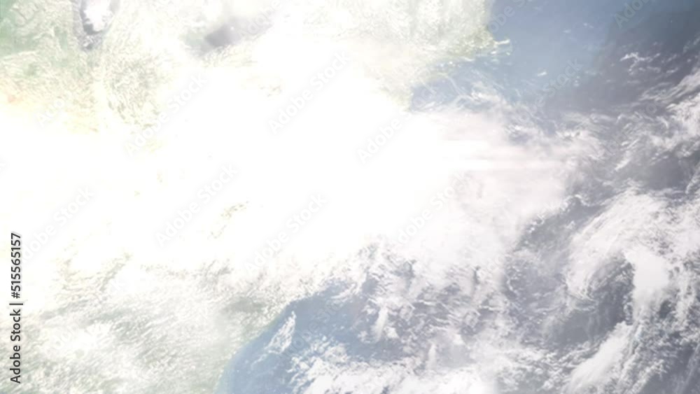 Earth zoom in from outer space to city. Zooming on Newport News ...