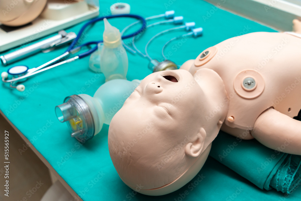 ACLS (Advanced Cardiac Life Support) classroom shows equipment used to ...