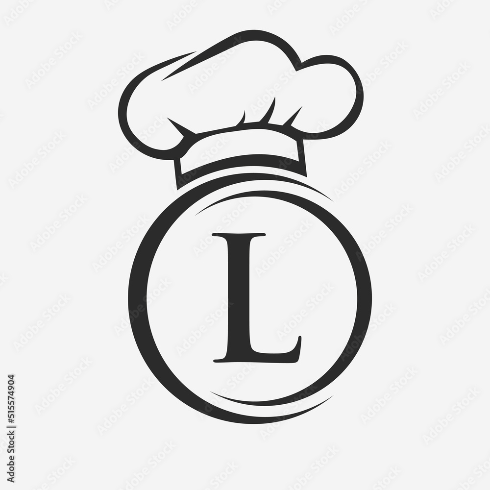 Letter L Restaurant Logo Template. Restaurant Logo Concept with Chef ...