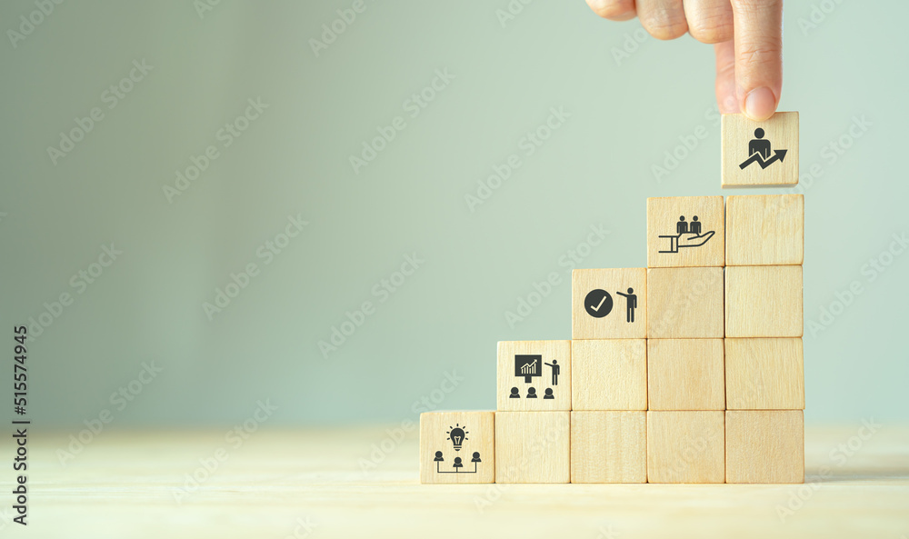 Business, personal development concept. Improving and developing ...