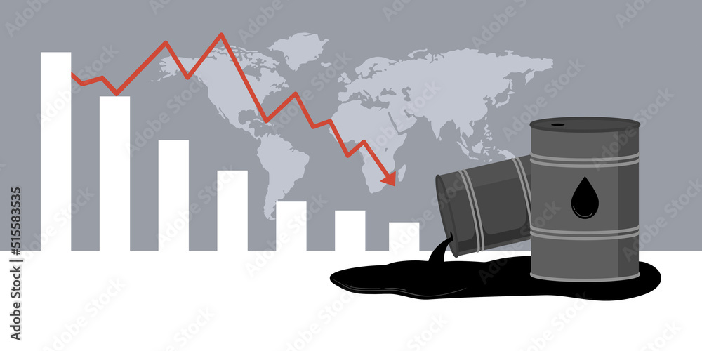 Crude oil prices plunge from concerns about the economic recession in ...