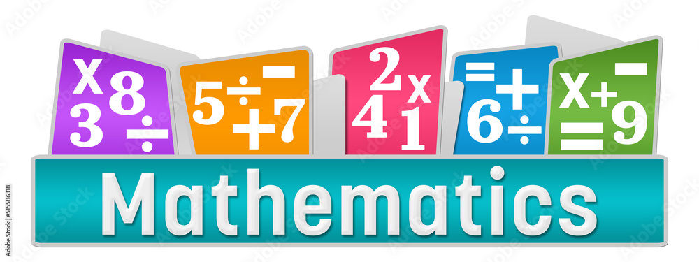 Mathematics Turquoise Colorful Symbols On Top Stock Illustration ...