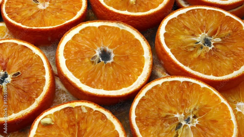 Decay process in time lapse, orange dries up becomes moldy and rots ...