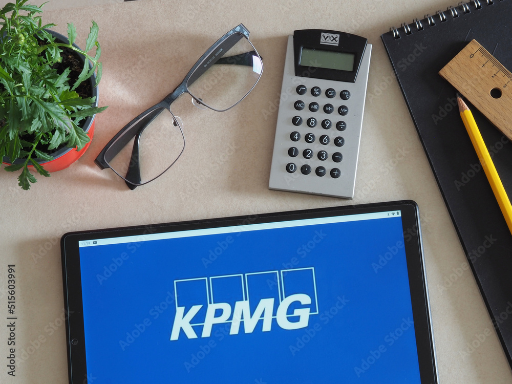 In this photo illustration KPMG International Limited logo seen ...