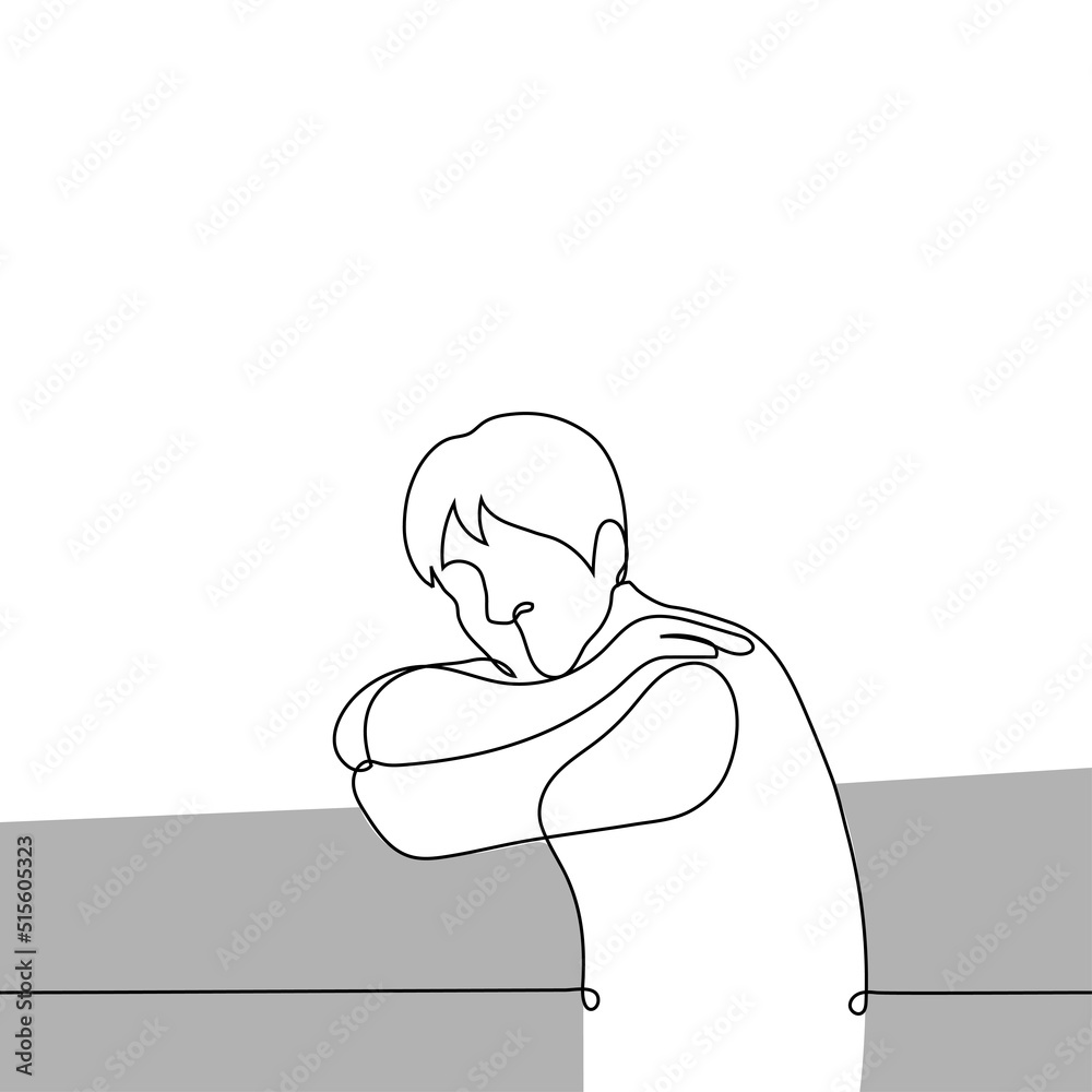 Man Lay Down On The Railing With His Arms Crossed And Put His Head On Top Looking At The Viewer