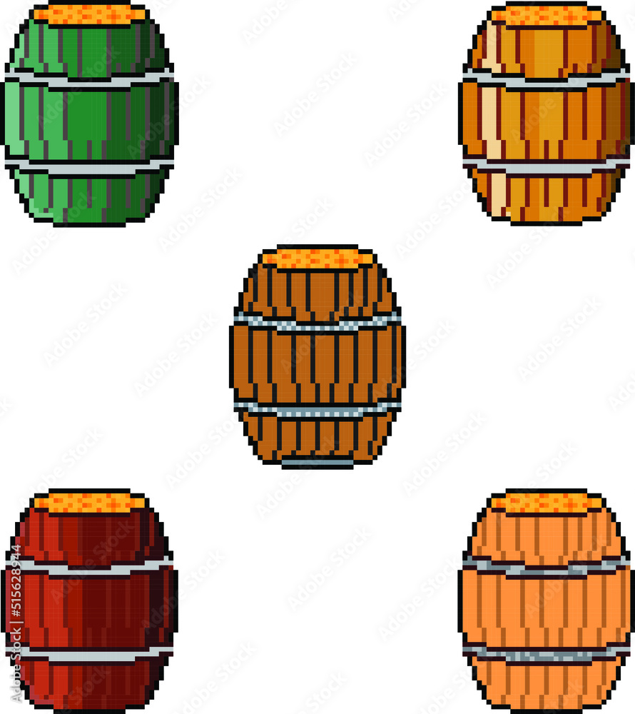 toxic barrel pixel art. Beer barrel Pixel art Stock Vector | Adobe Stock