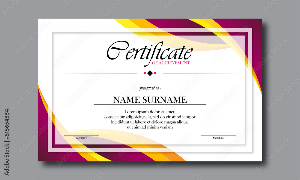 Gradient modern certificate template Stock Vector | Adobe Stock