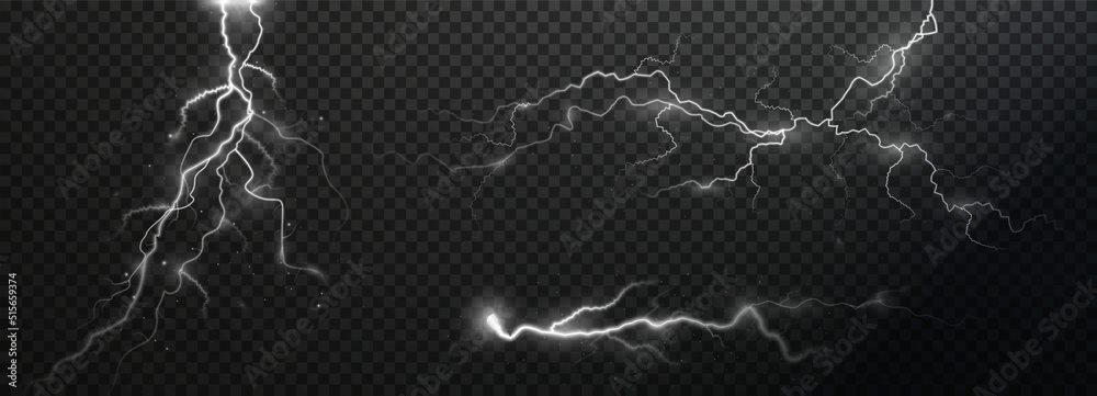 Light white isolated vector lightning png. Magic light abstract lines ...