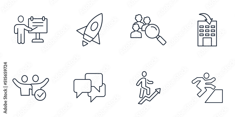 Training and development icons set . Training and development pack ...
