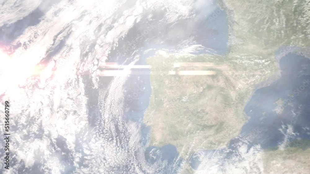 Earth zoom in from outer space to city. Zooming on Paredes, Portugal ...