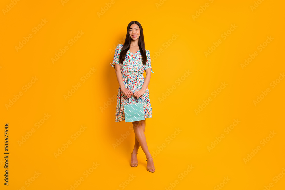 Full body image photo of young good looking lady in stylish outfit ...