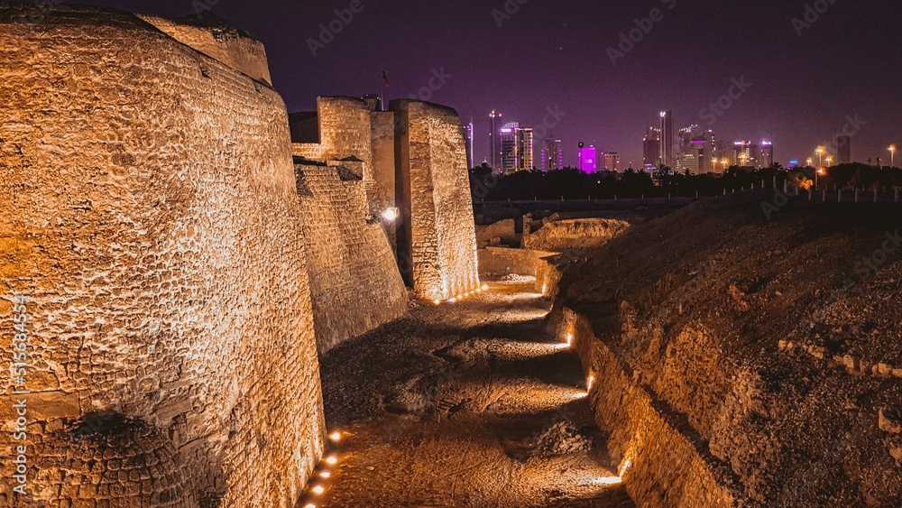 Bahrain Fort - a Unesco World Heritage Site - pictured against the ...