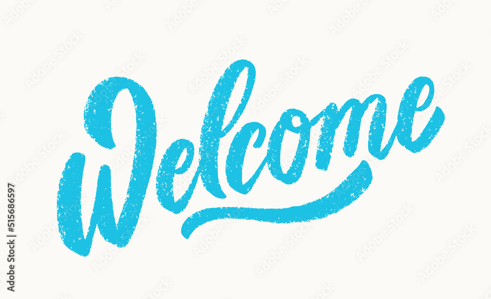 Welcome. Vector handwritten lettering sign. Stock Vector | Adobe Stock