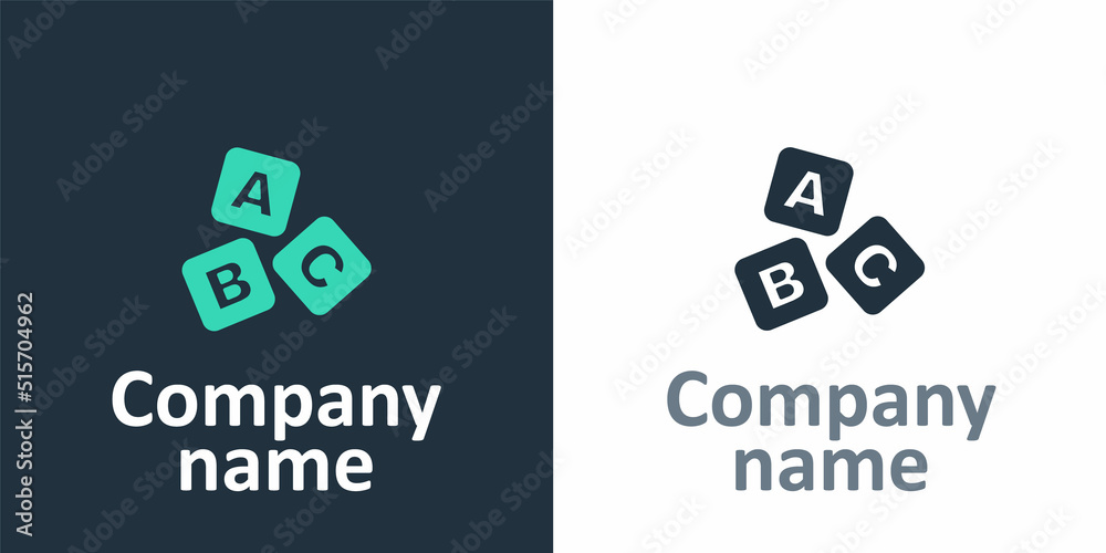 Logotype ABC blocks icon isolated on white background. Alphabet cubes ...