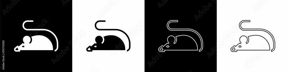 Set Experimental mouse icon isolated on black and white background ...