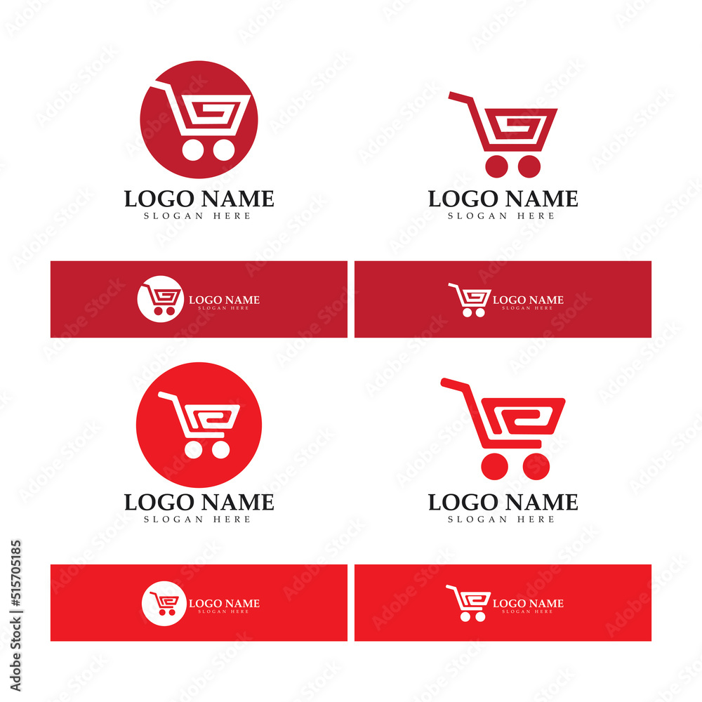 e-commerce logo and online shop logo design with modern concept Stock ...
