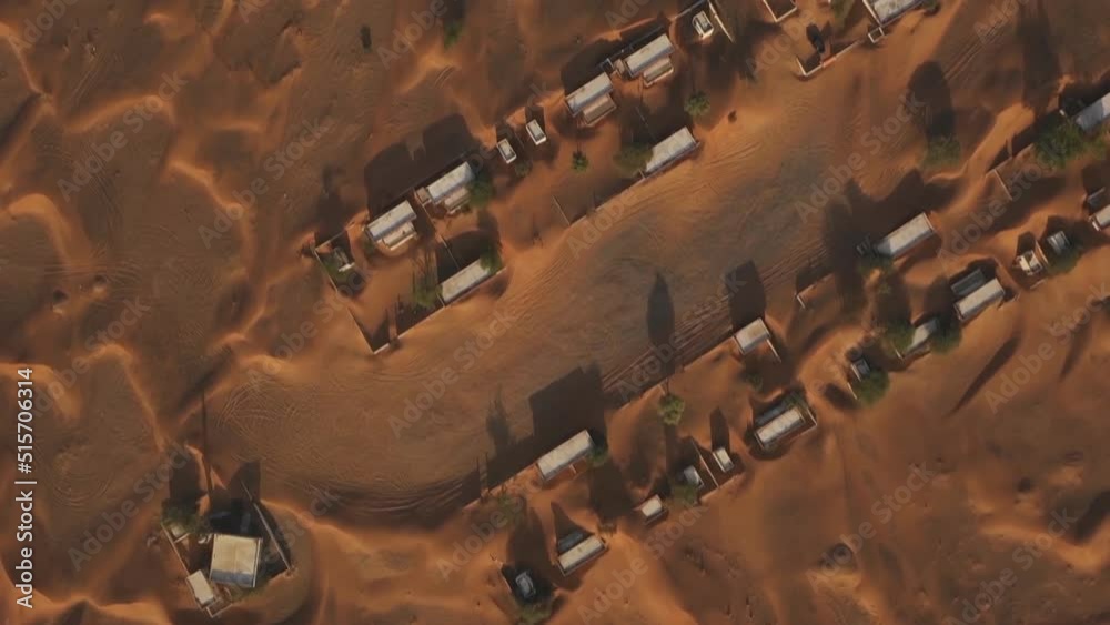 Desert buried village with sand at UAE. Land of lost. On a strip of ...