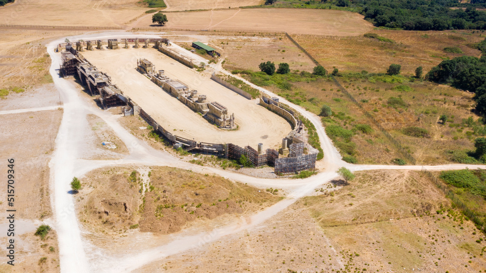 Reconstruction of an ancient Roman stadium for the chariot race. Stock ...