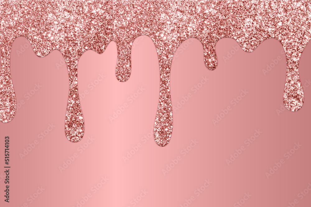Rose Gold dripping glitter background, Dripping Glitter Background ...