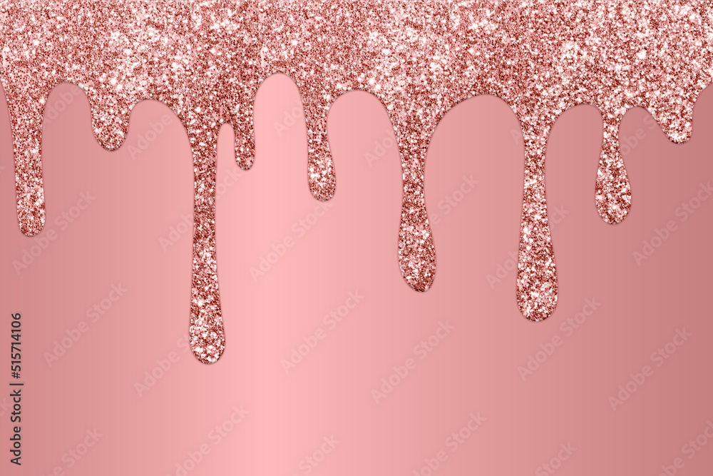Rose Gold dripping glitter background, Dripping Glitter Background ...